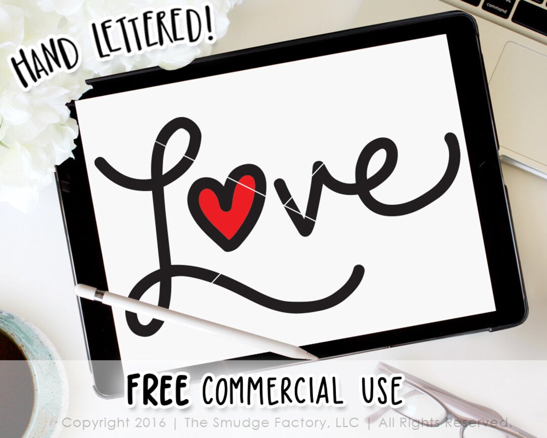 Love SVG Cut File, Hand-lettered Heart (digital Download) - Etsy