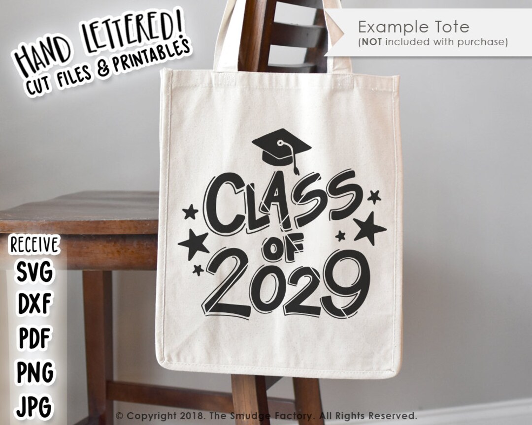 Class of 2029 SVG, Kindergarten SVG Cut File, Hand Lettered, Silhouette ...