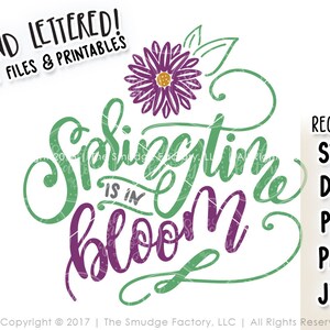 Springtime Printable, Springtime is in Bloom Print, Hand Lettered ...