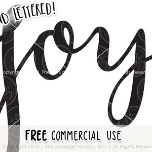 Joy SVG Cut File, Hand Lettered, Silhouette, Cricut Calligraphy Cutting ...