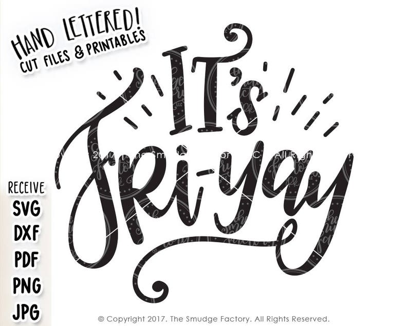 Friday SVG Cut File It's Fri-yay Cutting File Silhouette - Etsy