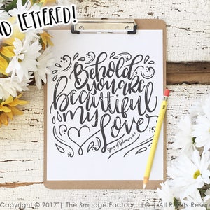 Behold, You Are Beautiful My Love SVG, Bible Verse Printable, Song of ...