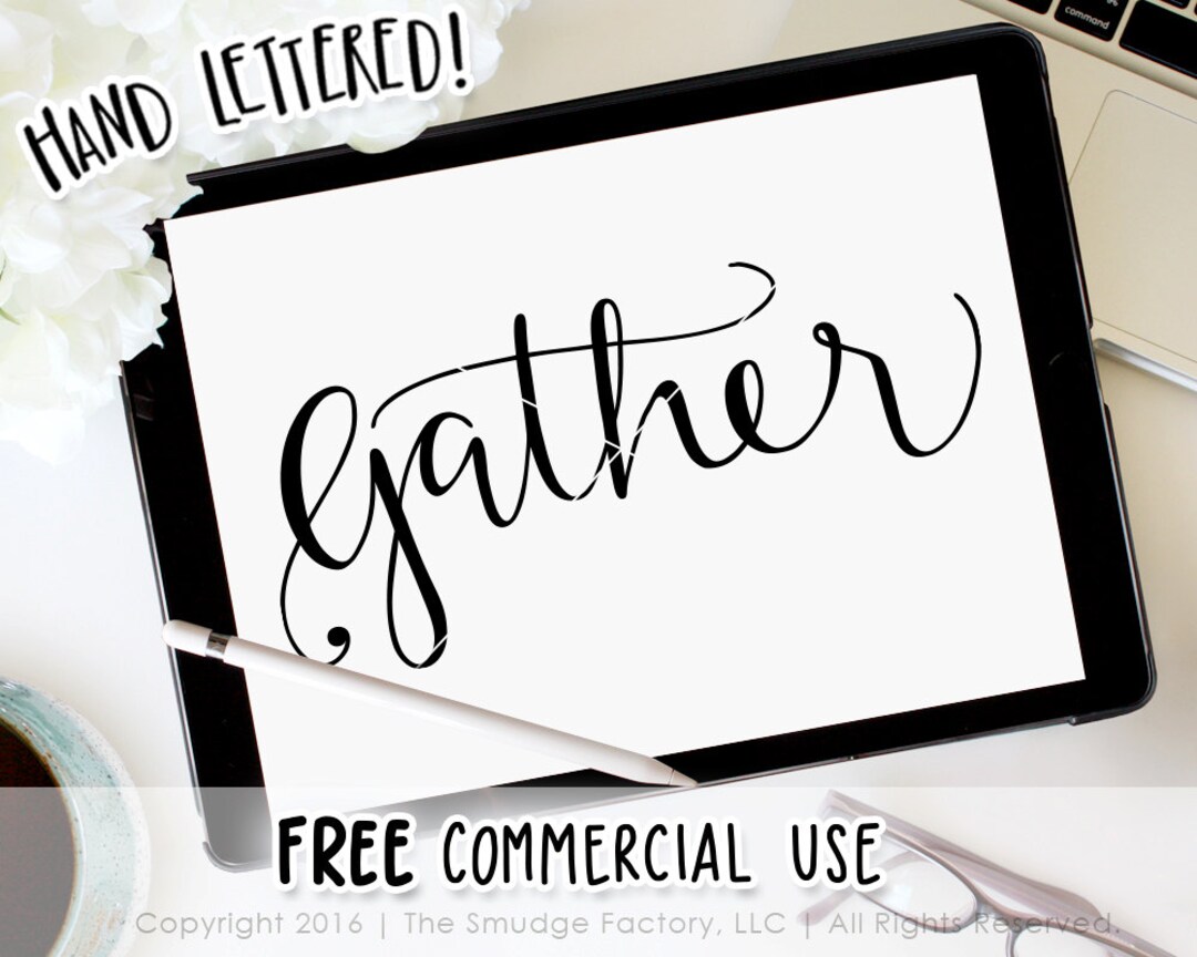 Gather SVG Cut File, Handwritten Cutting File, Silhouette, Cricut ...