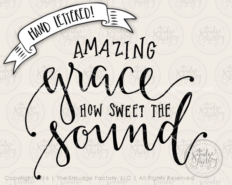 Amazing Grace Printable File Bible Verse Hymn Hand - Etsy