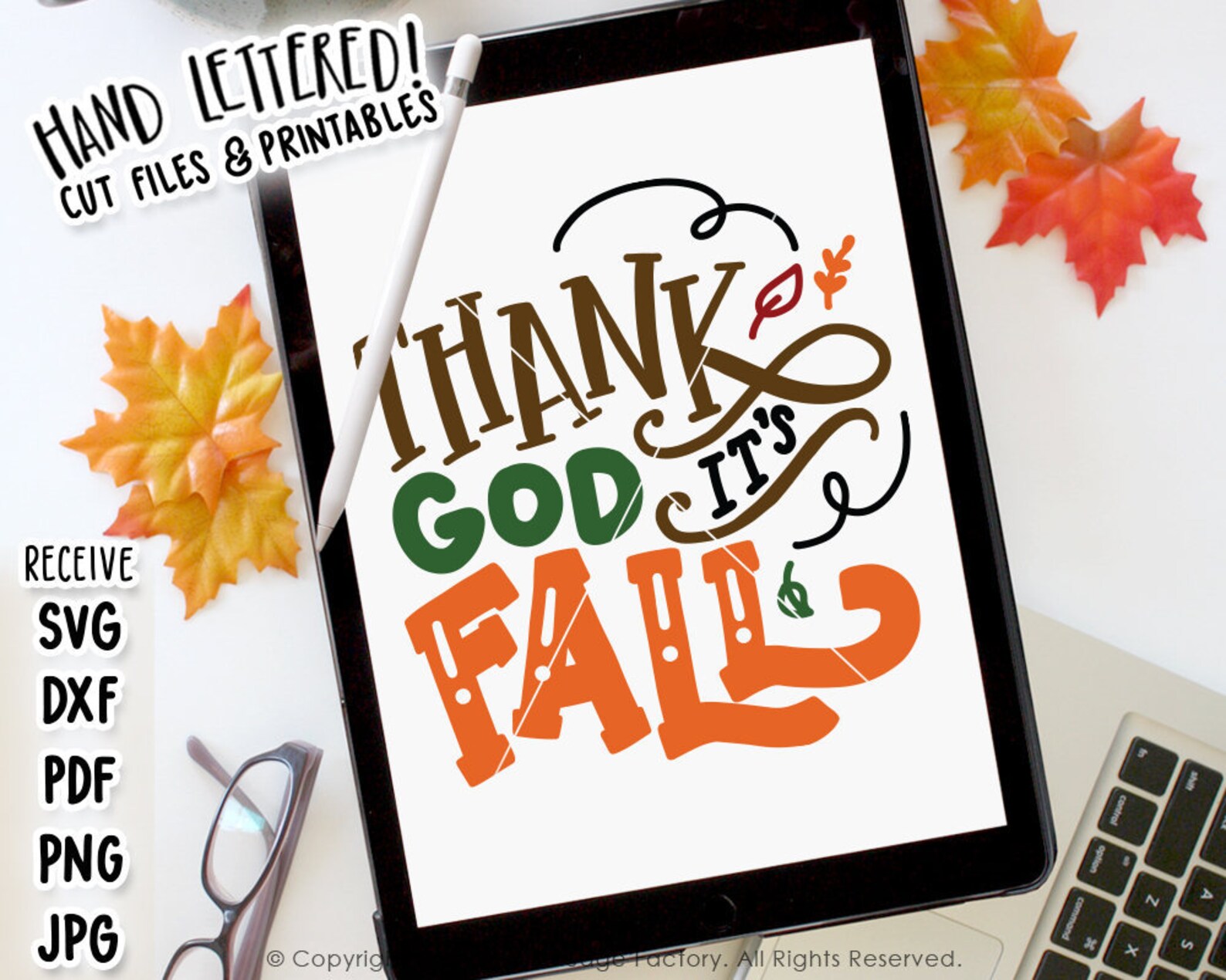 Fall Printable File Thank God It's Fall Hello October - Etsy
