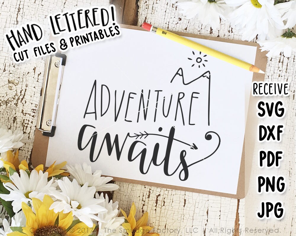 Adventure Awaits SVG Cut File Wanderlust Adventure SVG Hand | Etsy