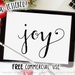 Joy SVG Cut File Hand Lettered Silhouette Cricut - Etsy