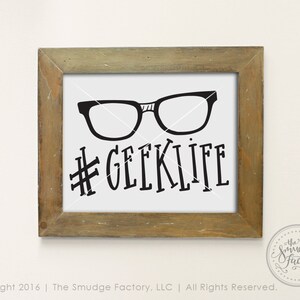 Geek SVG Cut File, Geek Life Clipart, Hand Drawn Nerd Cut File, Dork ...