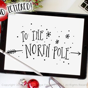 North Pole Printable File, Santa Claus, Christmas Vector, Hand Lettered ...