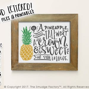 Pineapple Printable, Be A Pineapple, Stand Tall, Wear A Crown Print, Be ...