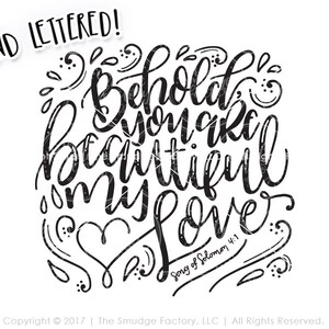 Behold, You Are Beautiful My Love SVG, Bible Verse Printable, Song of ...