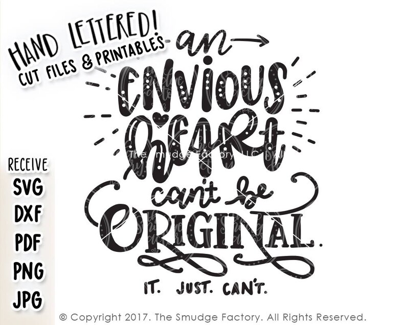 Original SVG Cut File an Envious Heart Can't Be Original | Etsy