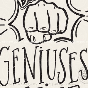 Genius SVG Cut File, Geniuses Unite Clipart, Hand Drawn Nerd Cut File ...