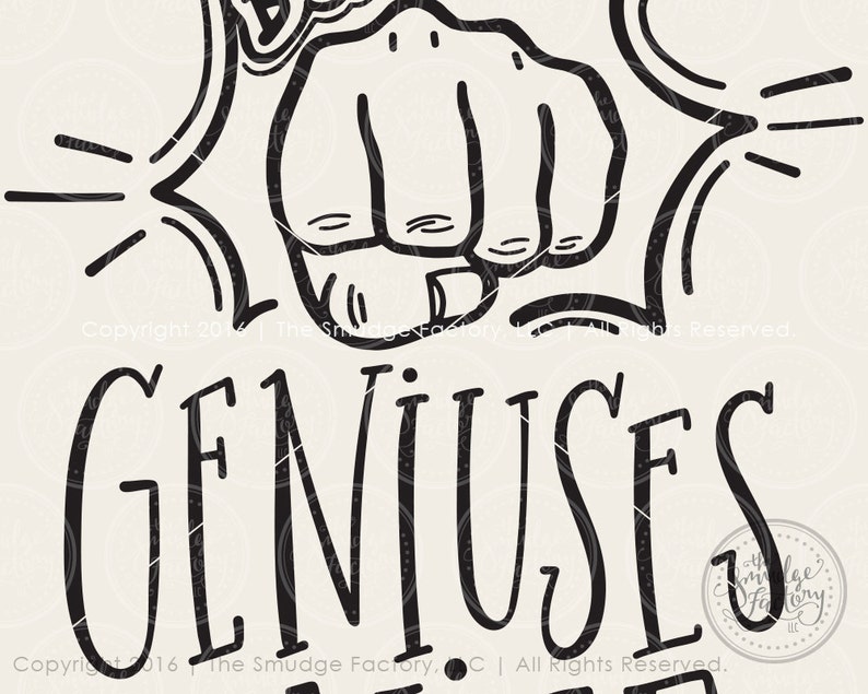 Genius SVG Cut File Geniuses Unite Clipart Hand Drawn Nerd - Etsy
