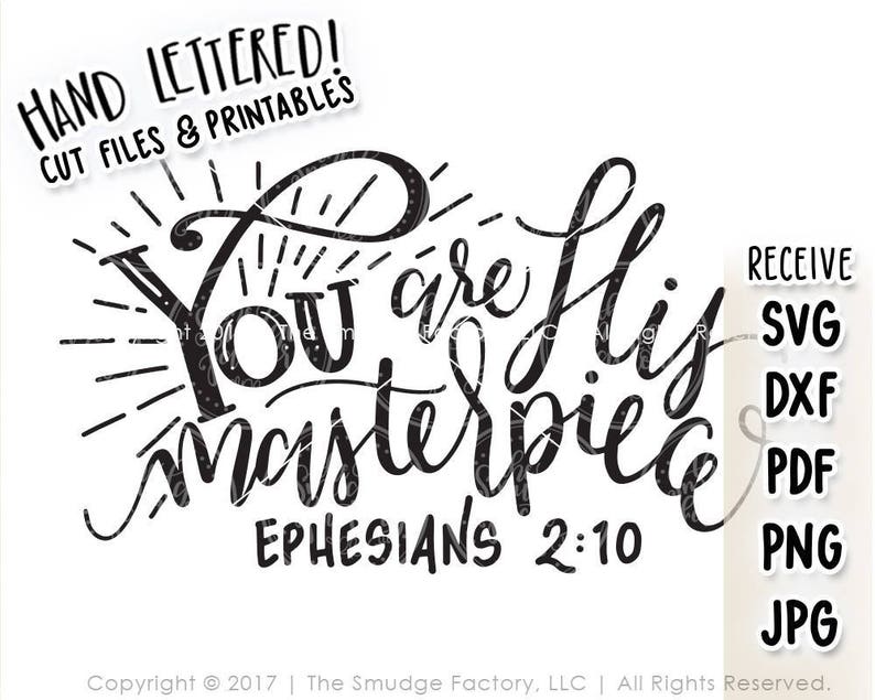 You Are His Masterpiece Printable Bible Verse Print - Etsy