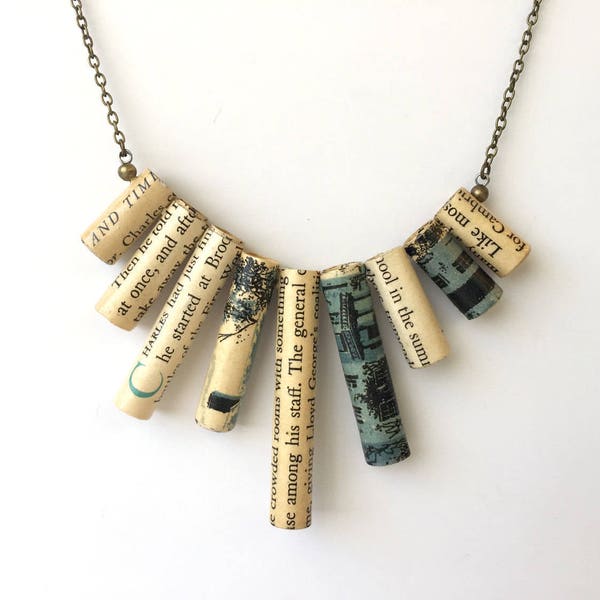 Book Necklace - Etsy