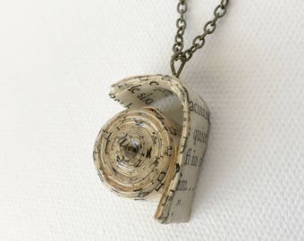 Letter L Book Page Necklace Gift for Book Lover Gift for | Etsy