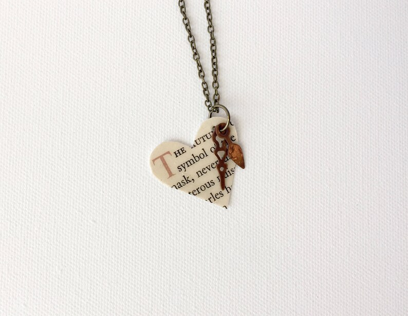 Bridesmaid Jewelry Book Page Heart Necklace Bridesmaid Gift - Etsy