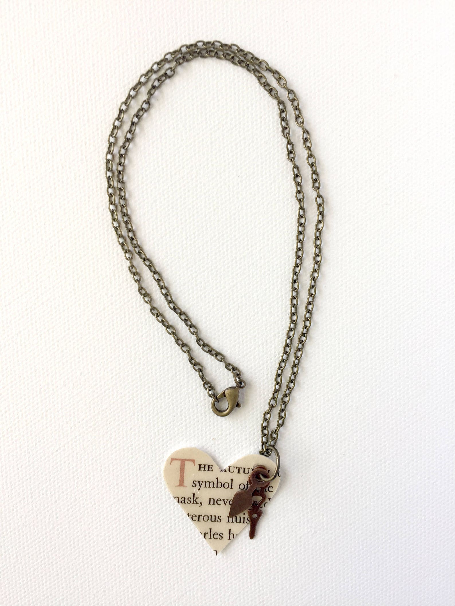 Bridesmaid Jewelry Book Page Heart Necklace Bridesmaid Gift - Etsy