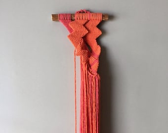 Orange Macrame Wall Hanging | Etsy