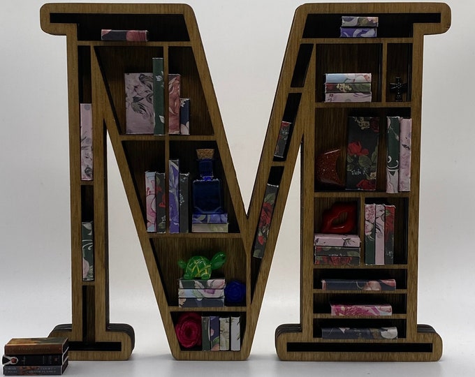 Book Nook Letter M, DIY Book Nook, Book Lover Gift, Book Nook Kit ...