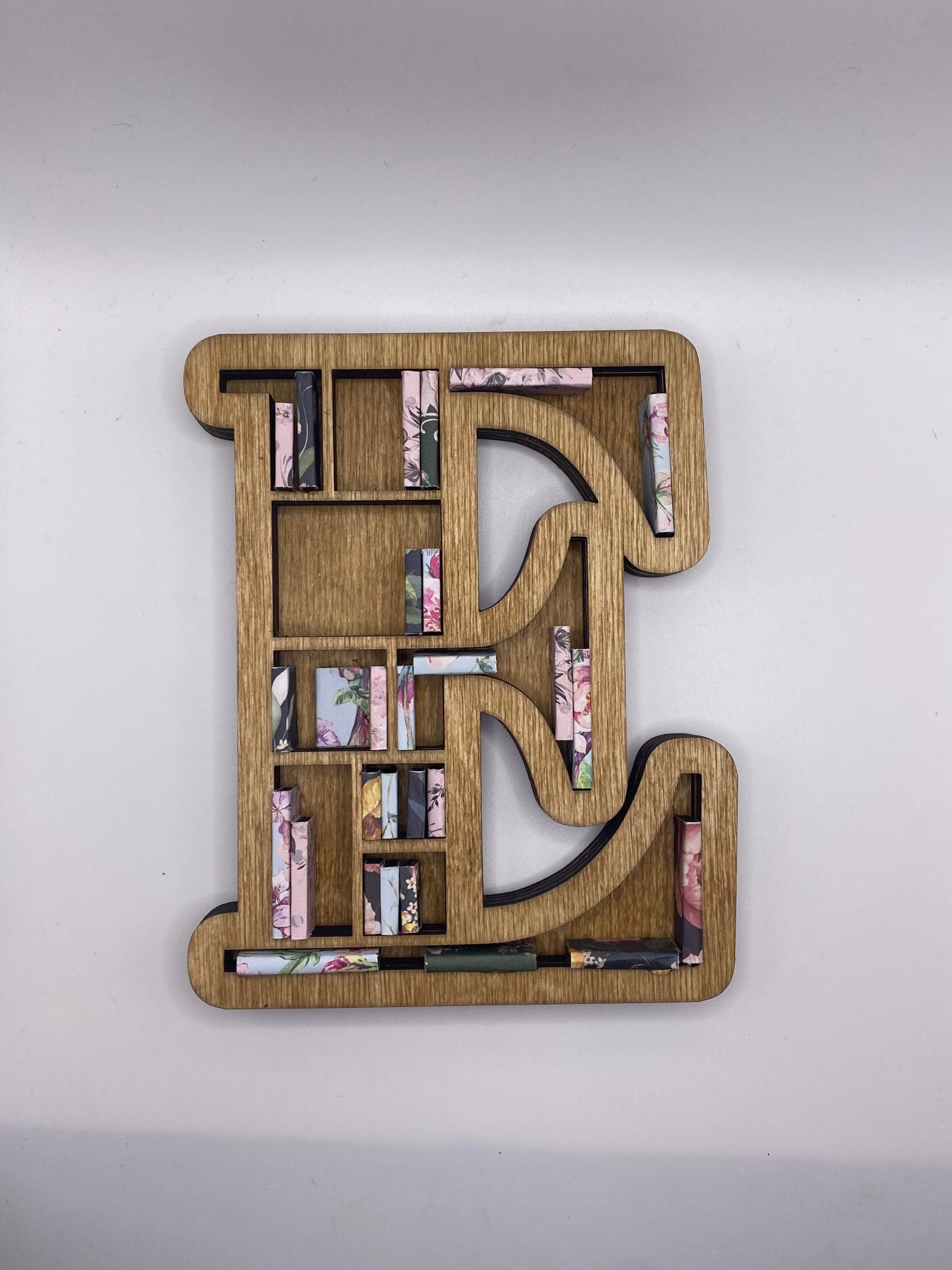 Book Nook Letter E, DIY Book Nook, Book Lover Gift, Book Nook Kit ...