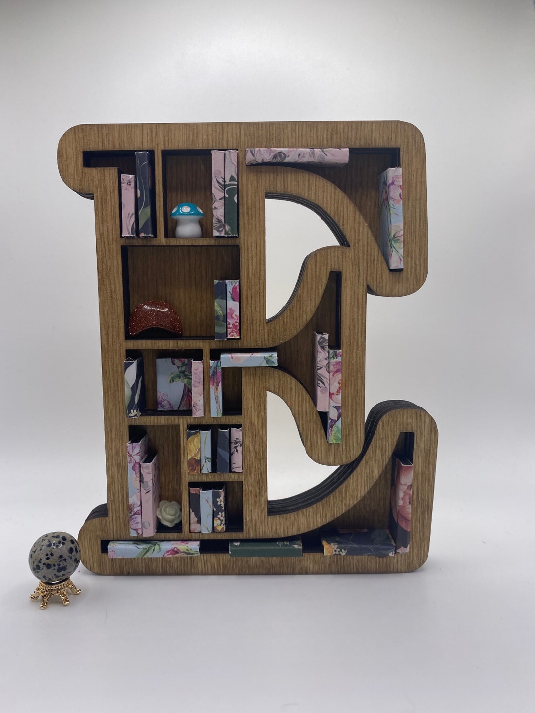 Book Nook Letter E, DIY Book Nook, Book Lover Gift, Book Nook Kit ...