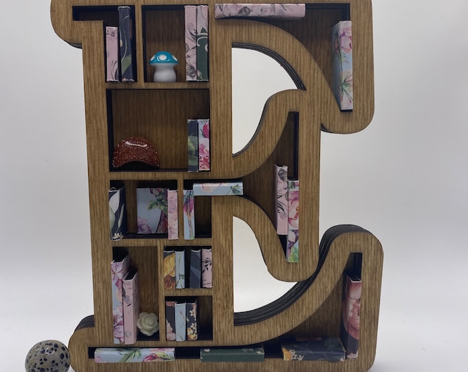 Book Nook Letter E, DIY Book Nook, Book Lover Gift, Book Nook Kit ...