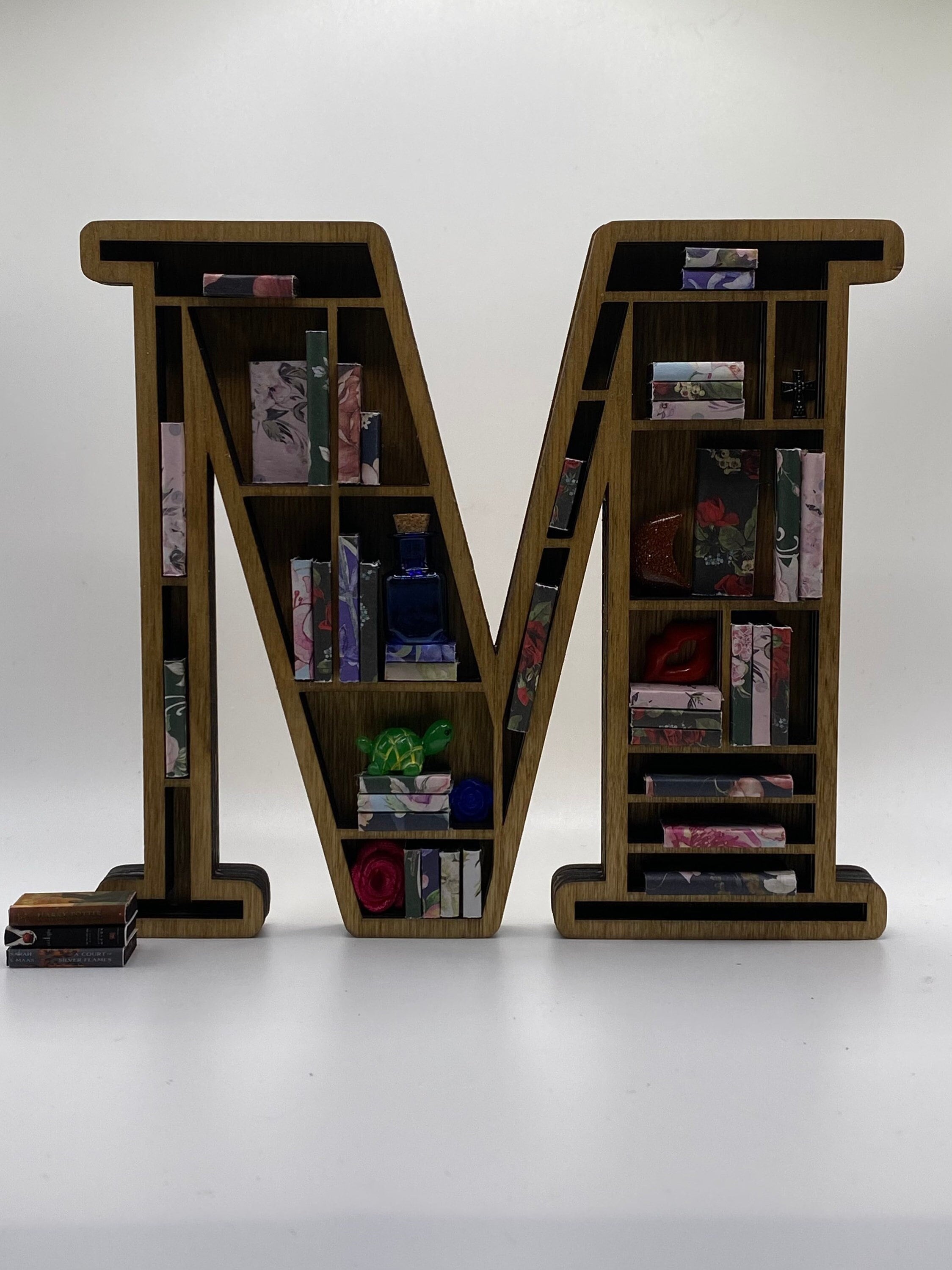 Book Nook Letter M, DIY Book Nook, Book Lover Gift, Book Nook Kit ...