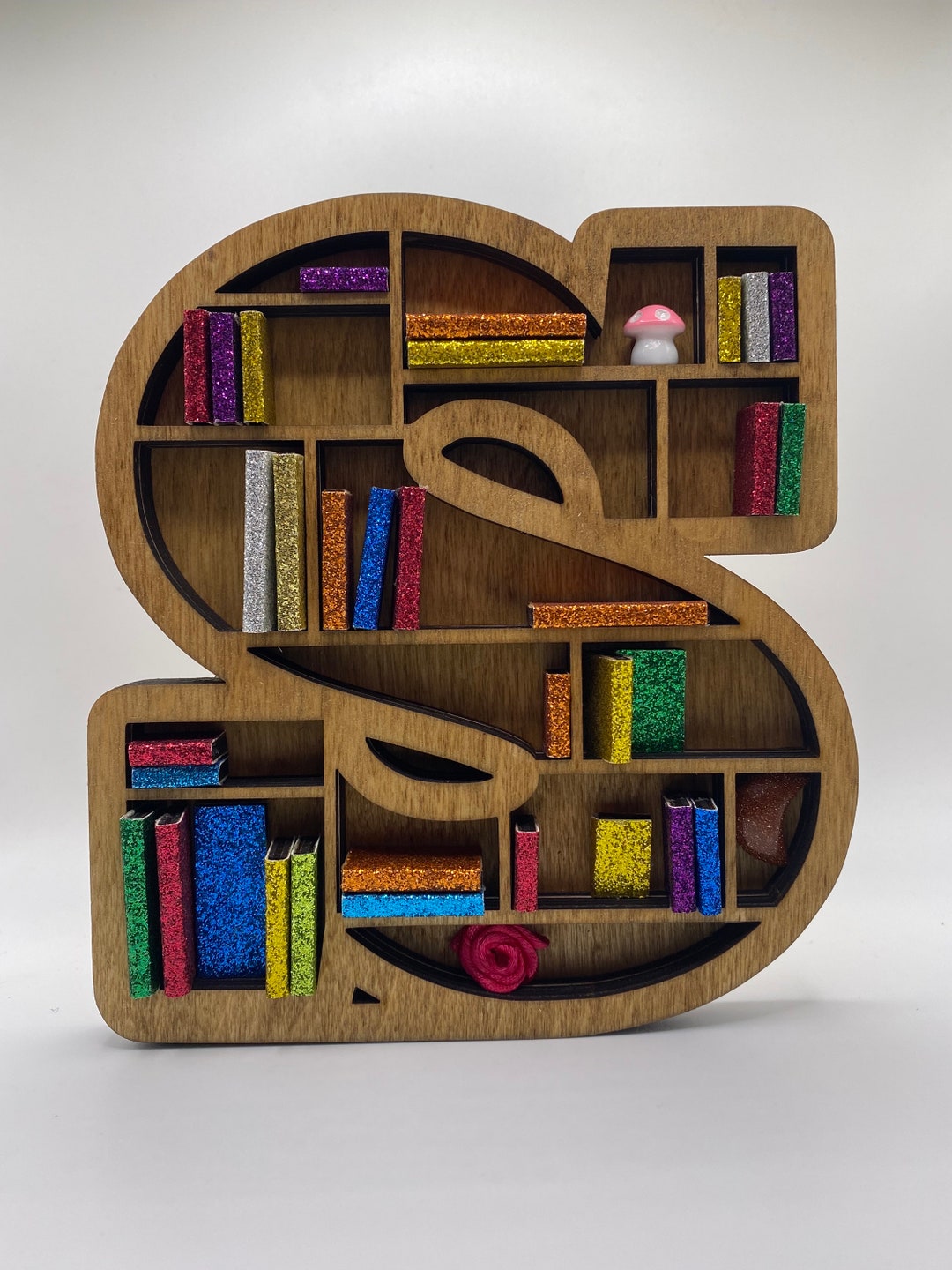 Book Nook Letter S, DIY Book Nook, Book Lover Gift, Book Nook Kit ...
