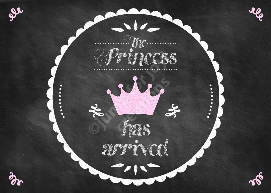 The Princess Has Arrived Digital Images for Baby Girl Shower Invitation ...