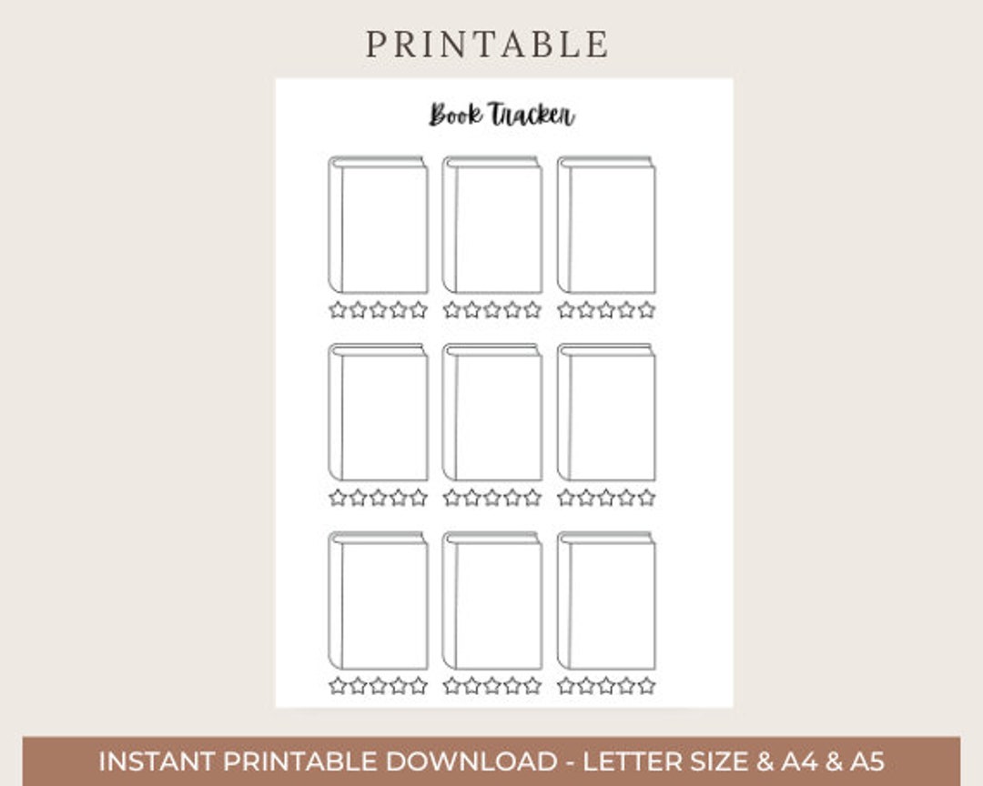 Book Tracker A5 Journal Page PRINTABLE Tracker Reading Log Planner ...
