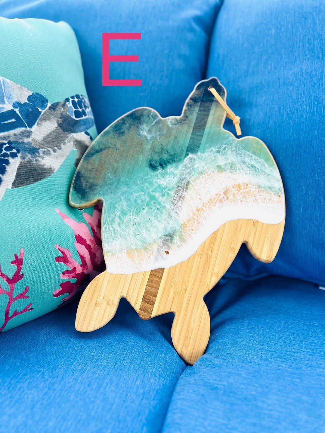 Bamboo Sea Turtle Charcuterie Board (navy & Turquoise) - Etsy