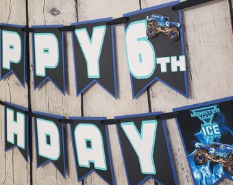 Monster Jam Birthday Banner | Etsy