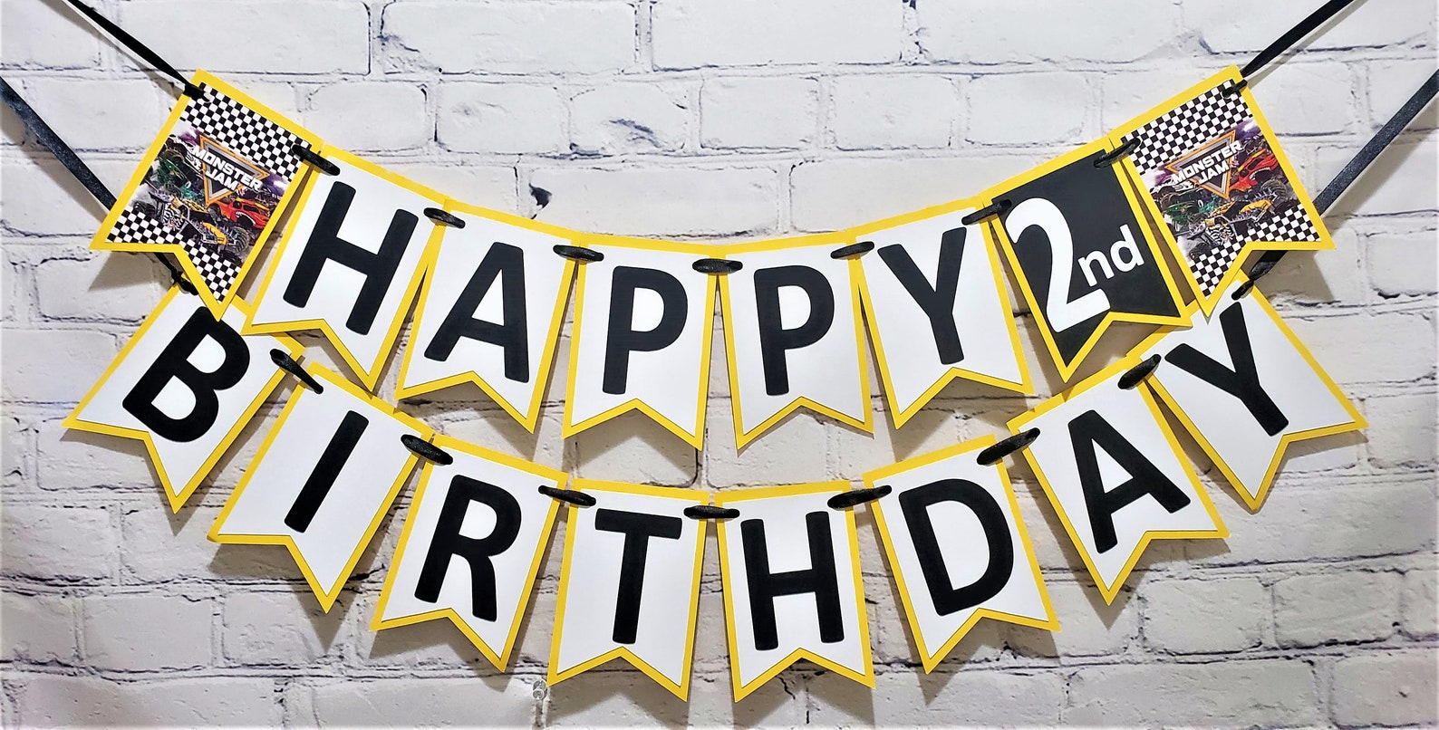 MONSTER JAM inspired Happy Birthday Banner and Decorations | Etsy