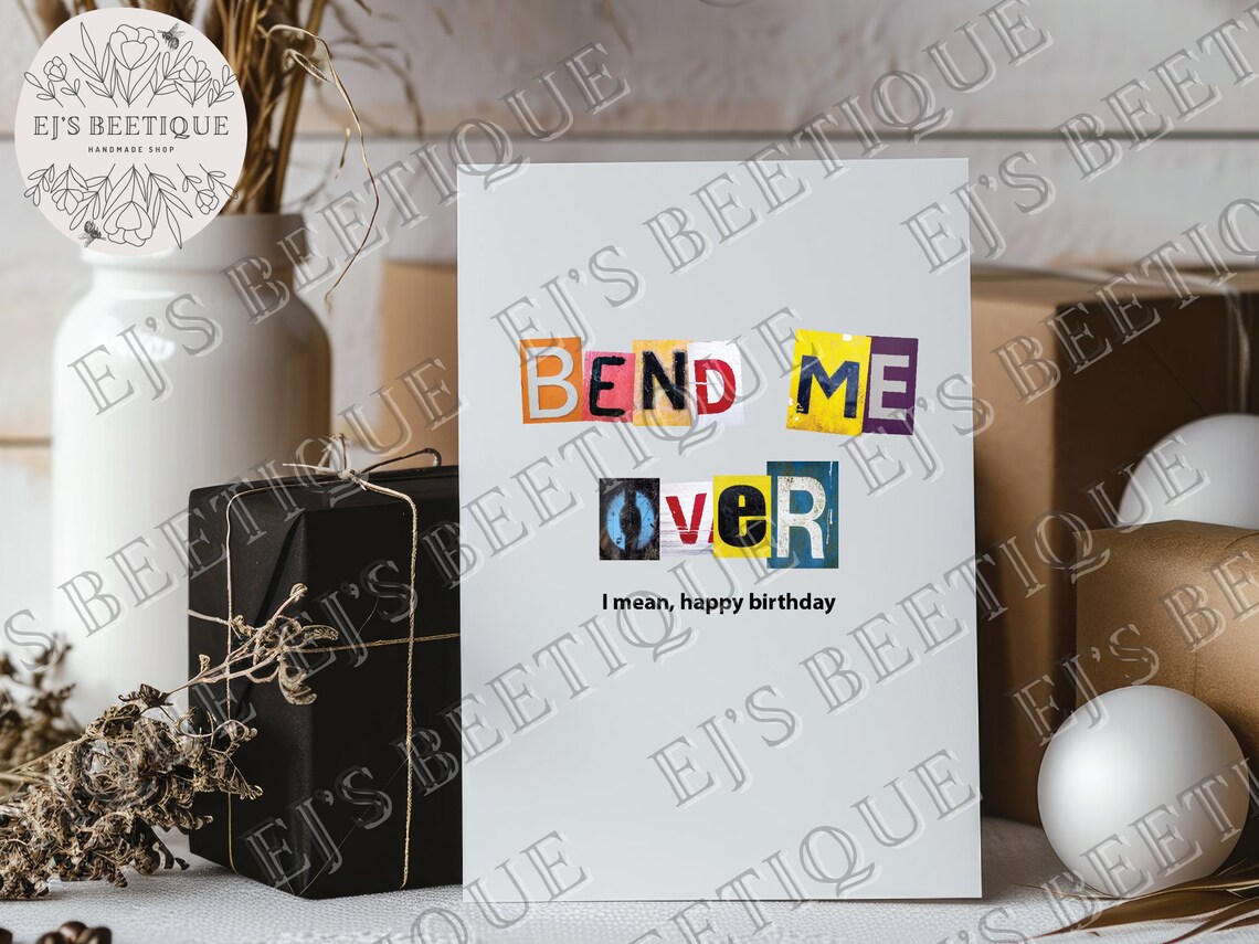 Funny Happy Birthday Card, Bend Me Over, Husband Birthday Card, Wife ...