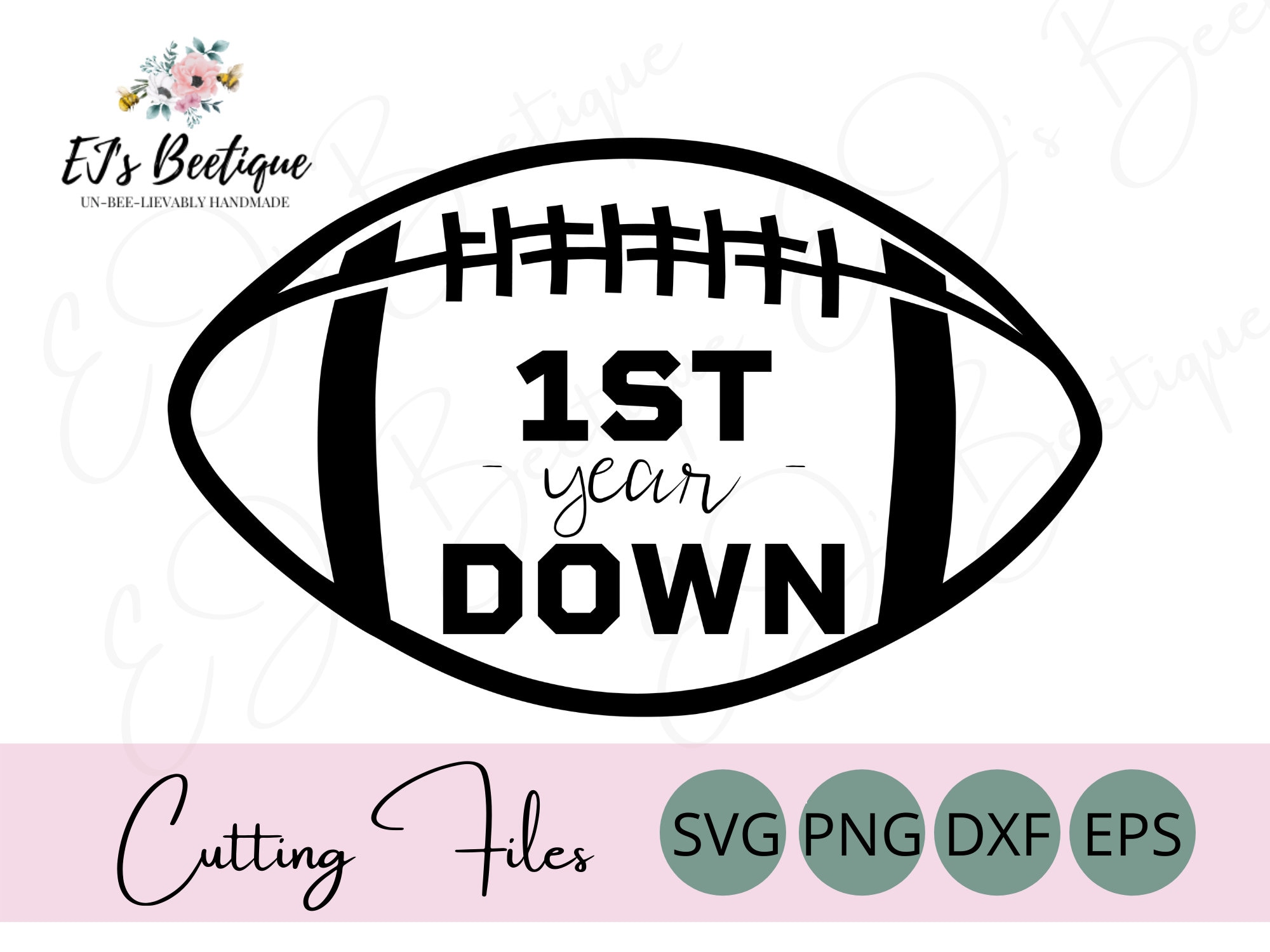 Football Birthday SVG, 1st Year Down, Football SVG, 1st Year Down SVG ...