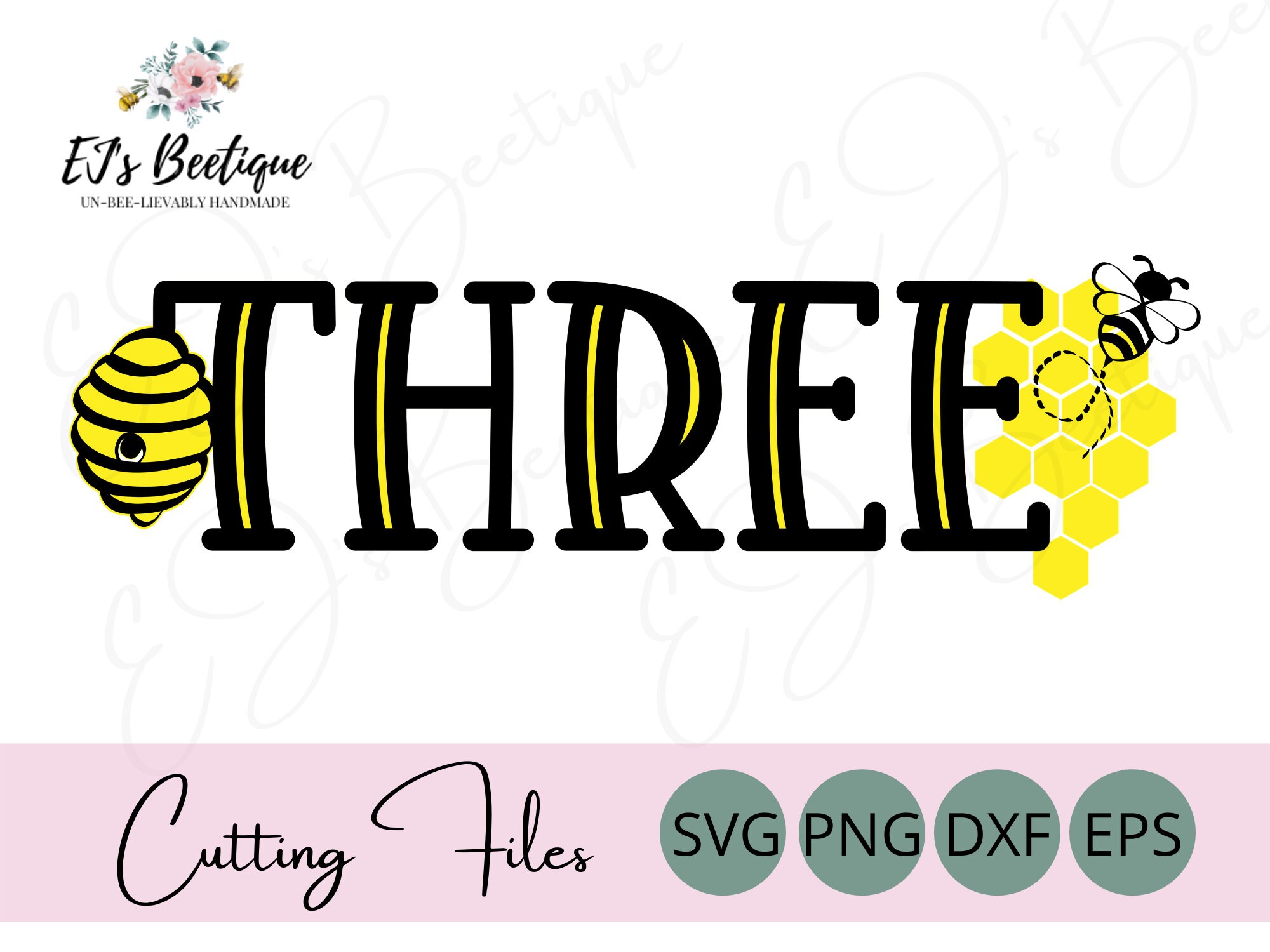 Third Bee Day SVG, Third Birthday Bee, Honeycomb SVG, Third Bee Day PNG ...