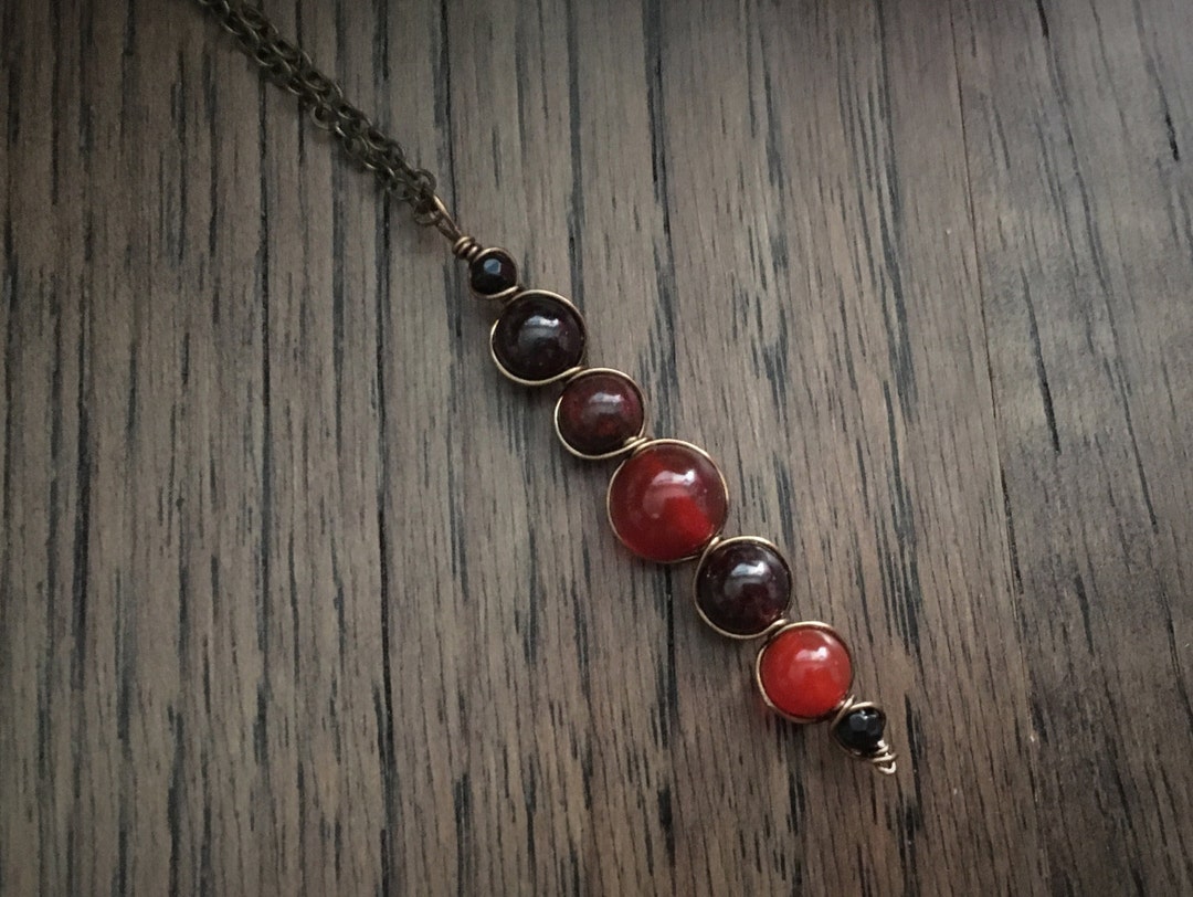 Root Chakra Pendant - Base Chakra Wire Wrapped Stone Necklace, Gold ...