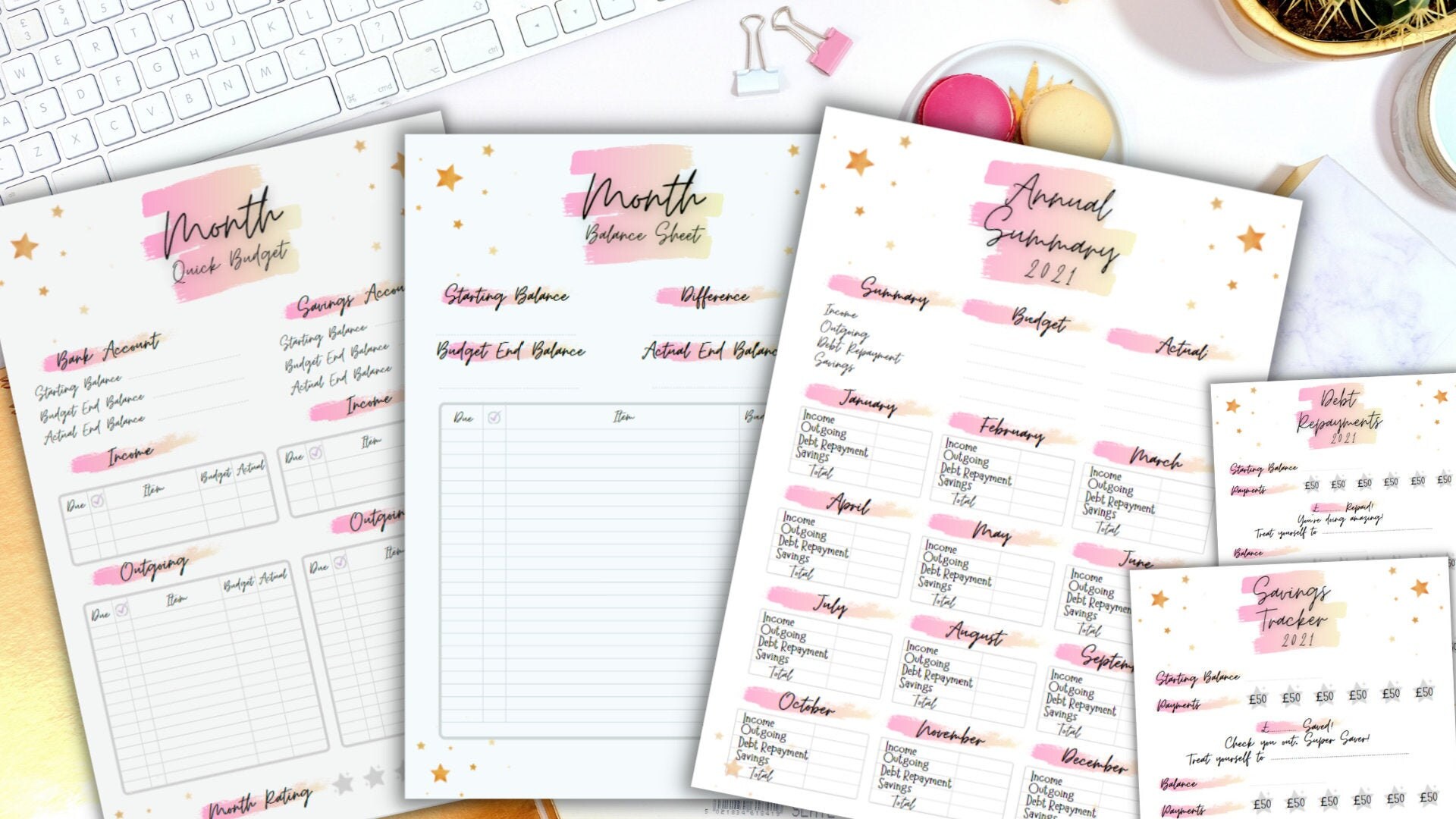 Budget Planner Canva Template Set, Weekly, Monthly, Annual, Yearly ...