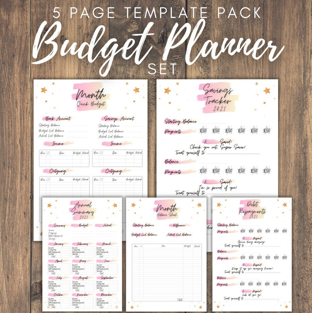 Budget Planner Canva Template Set, Weekly, Monthly, Annual, Yearly ...