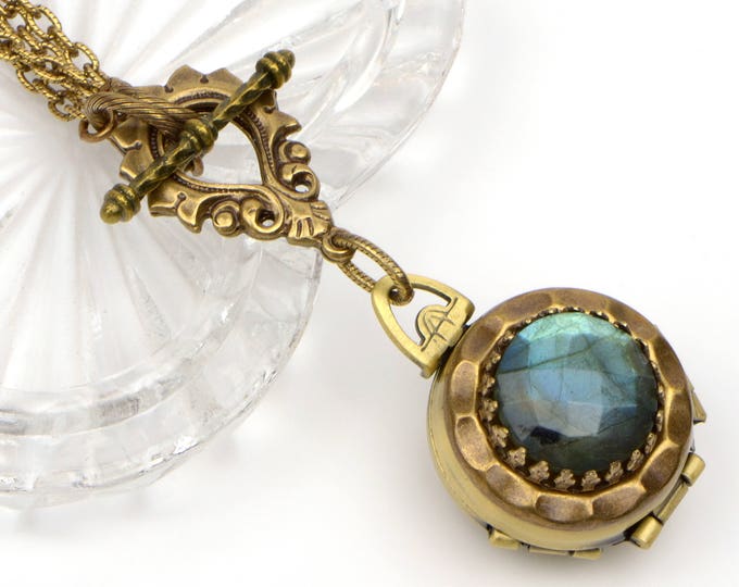 Labradorite Locket Necklace, Locket Pendant for Women, Picture Locket ...