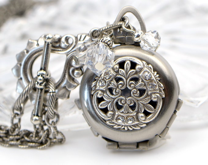Multi Photo Locket, Convertible Length Locket Necklace, Antique Silver ...