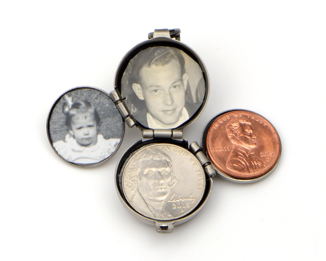 Multi Photo Locket Necklace Antique Silver Locket Holds 4 | Etsy