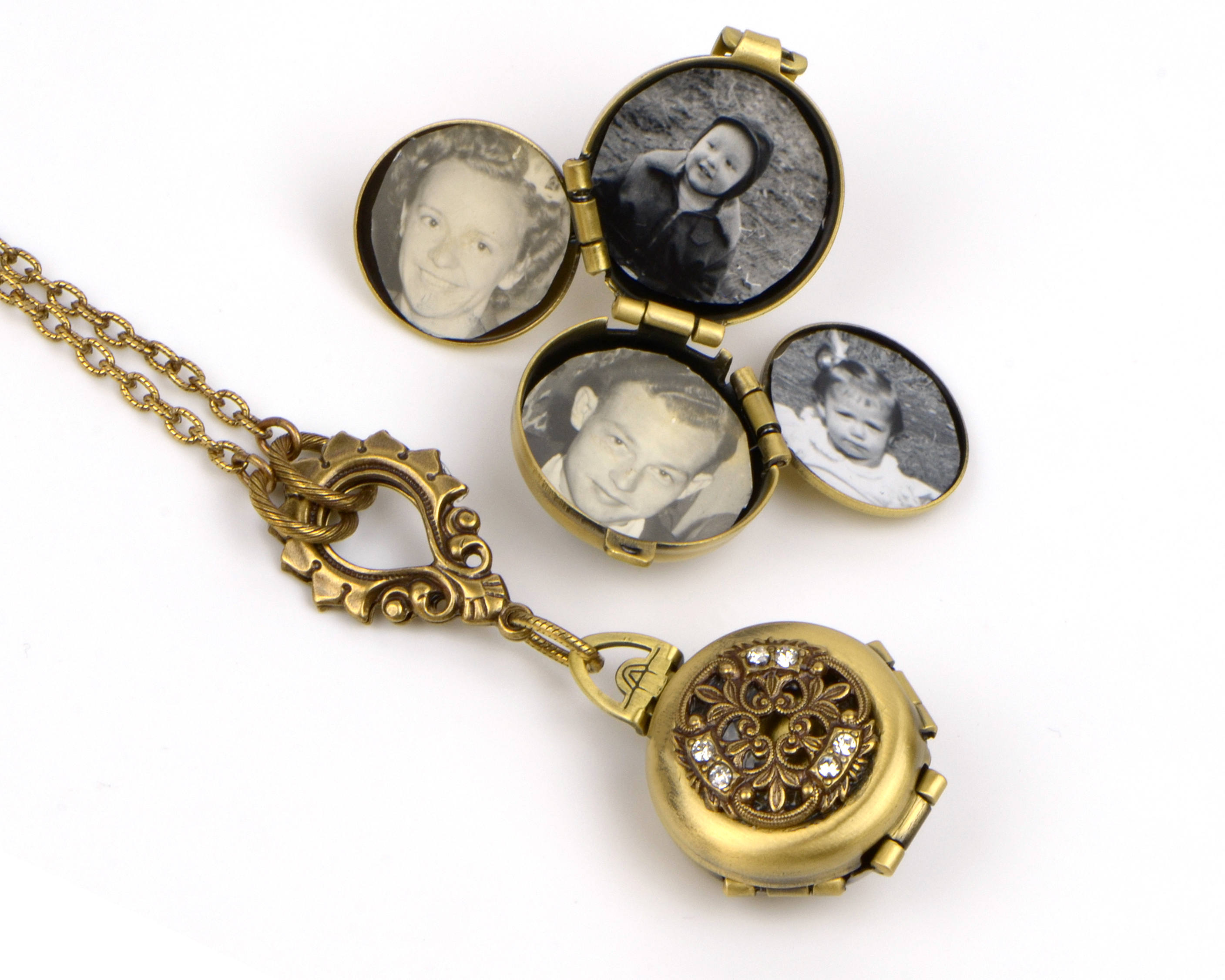 Four Photo Locket Modern Vintage Locket Picture Locket | Etsy