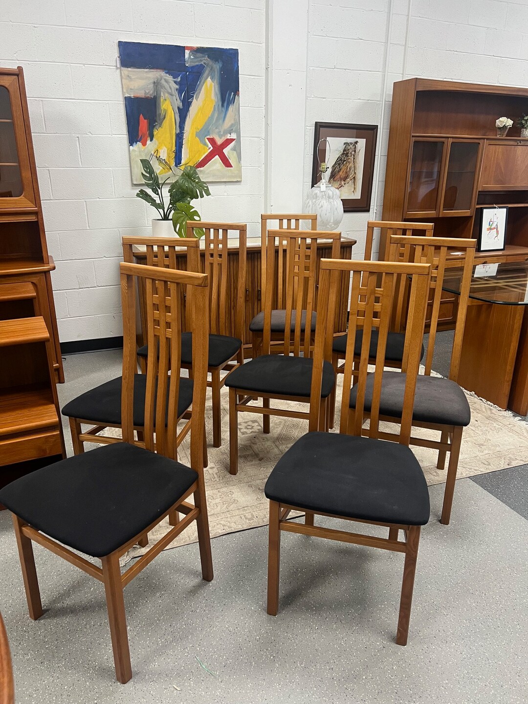 Set of 8 Mid Century Modern Teak Dining Chairs by IMS SLR Italy - Etsy