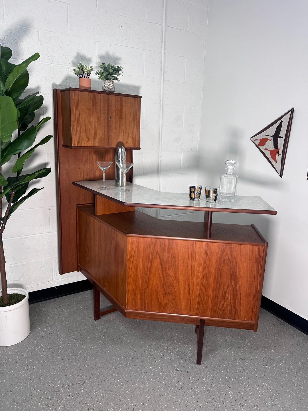 Mid Century Modern Teak Cocktail Home Dry Bar by Turnidge - Etsy
