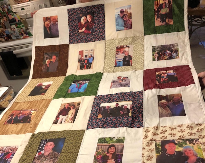 Memory Quilt, Picture Quilt, Photo Quilt, Support Childhood Cancer ...