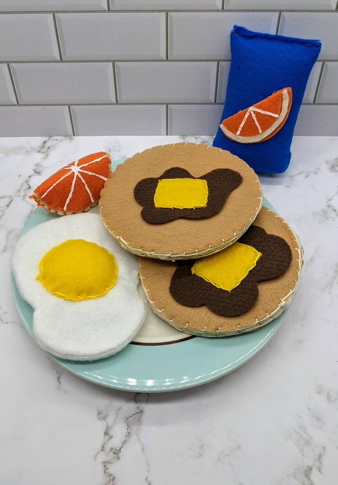 Felt Food Pancakes Eggs Breakfast Handmade Toys Play Kitchen Playroom ...