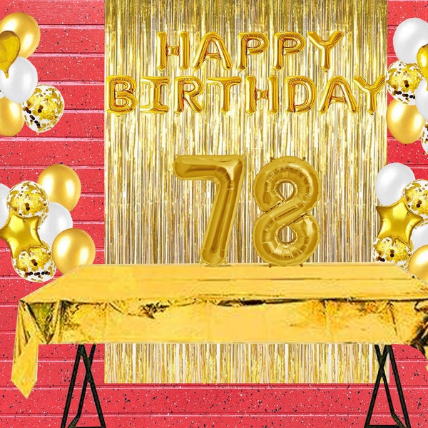 Gold 78th Birthday Backdrop - Etsy